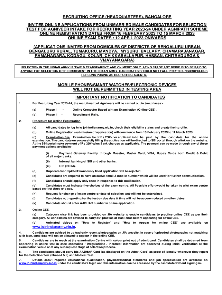 Indian Army Application Form