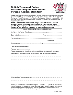 Fillable Online Personal Accident claim form Fax Email Print - pdfFiller