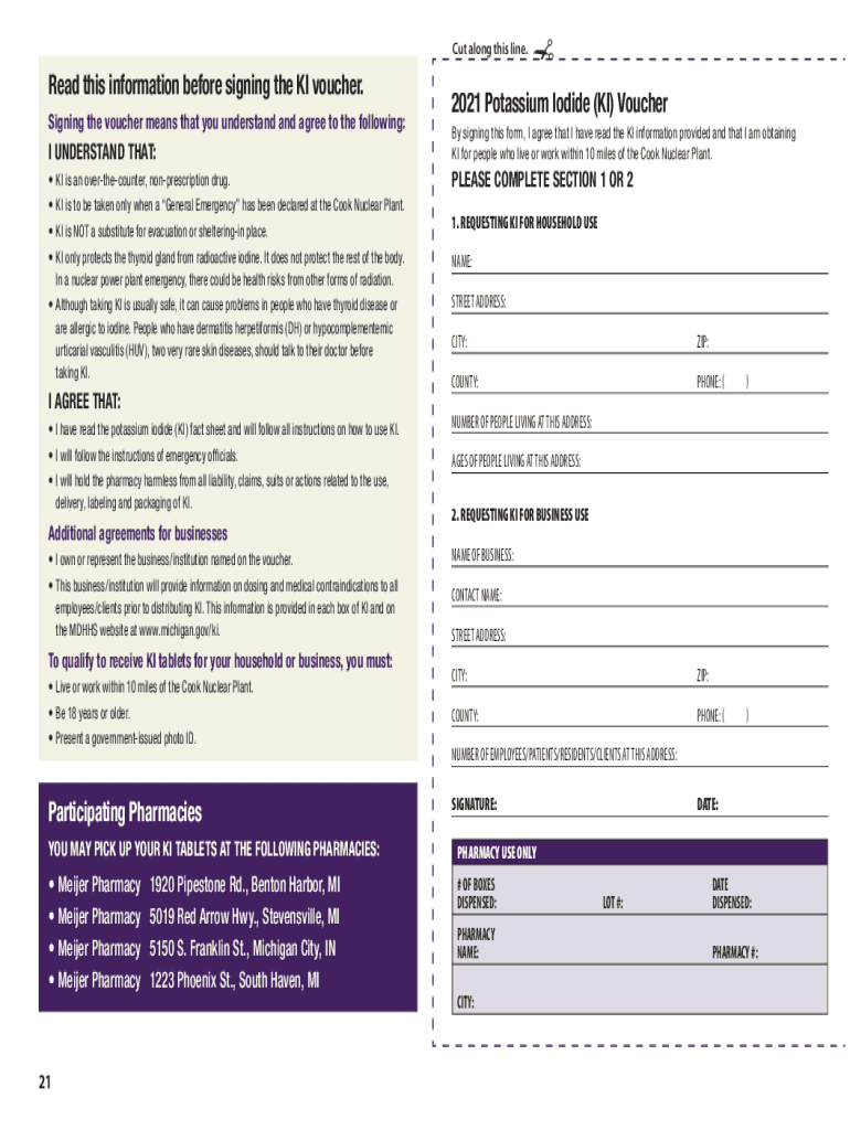 Fillable Online Potassium Iodide (KI) Application Form - NH.gov Fax Email Print - pdfFiller