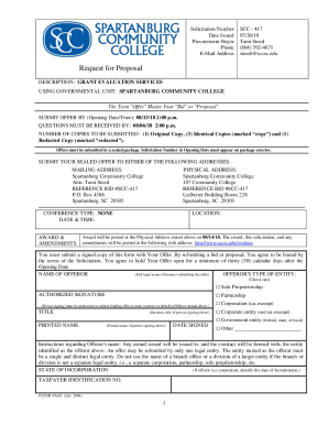 Fillable Online Statement of Award - Spartanburg Community College Fax ...