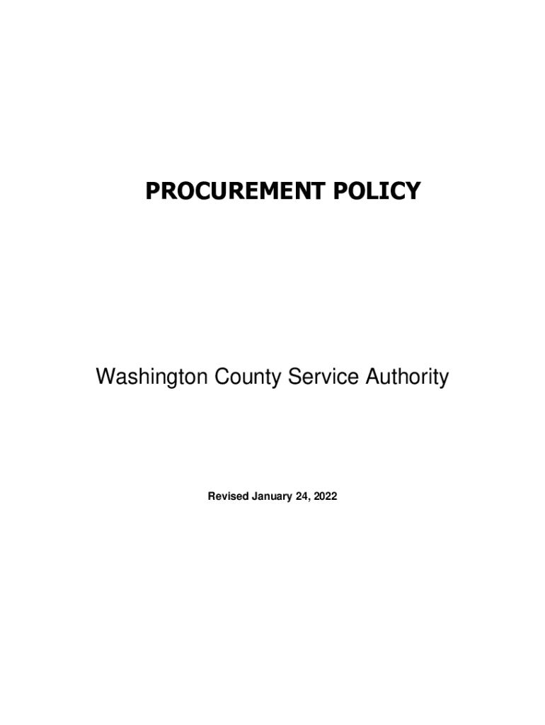 Fillable Online PROCUREMENT POLICY - WCSA Fax Email Print - pdfFiller