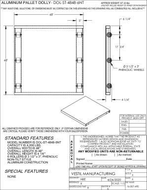 Fillable Online Pallet Dolly DOL-4848-10T 48"L x 48"W 8000 Lb. Capacity ...