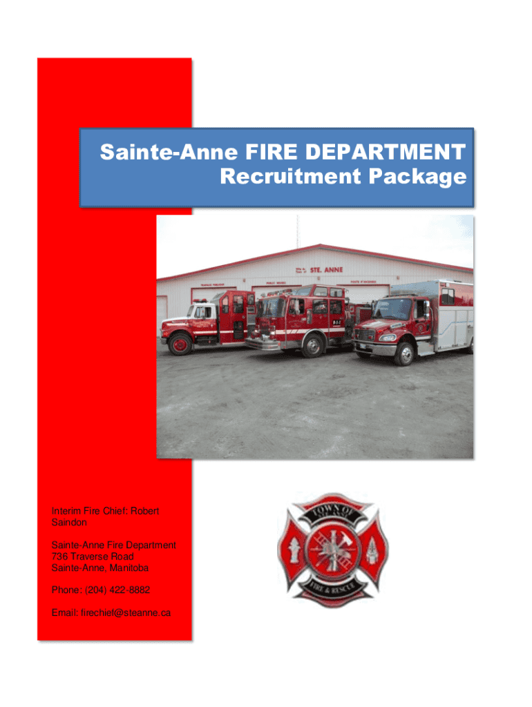 Fillable Online Fire Department - Town of Ste Anne / Ville de Sainte-Anne Fax Email Print ...