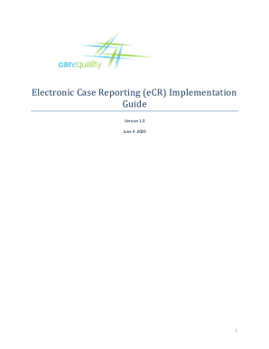 Fillable Online Electronic Case Reporting (eCR) Implementation Guide ...