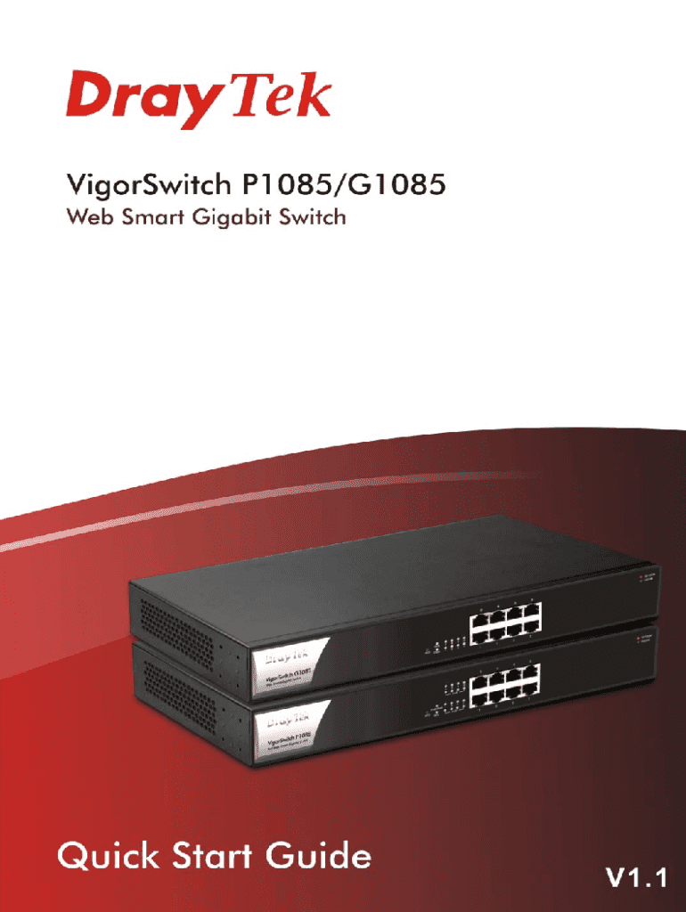 Fillable Online VigorSwitch P1085 PoE Web Smart Gigabit Switch User's Guide Fax Email Print ...