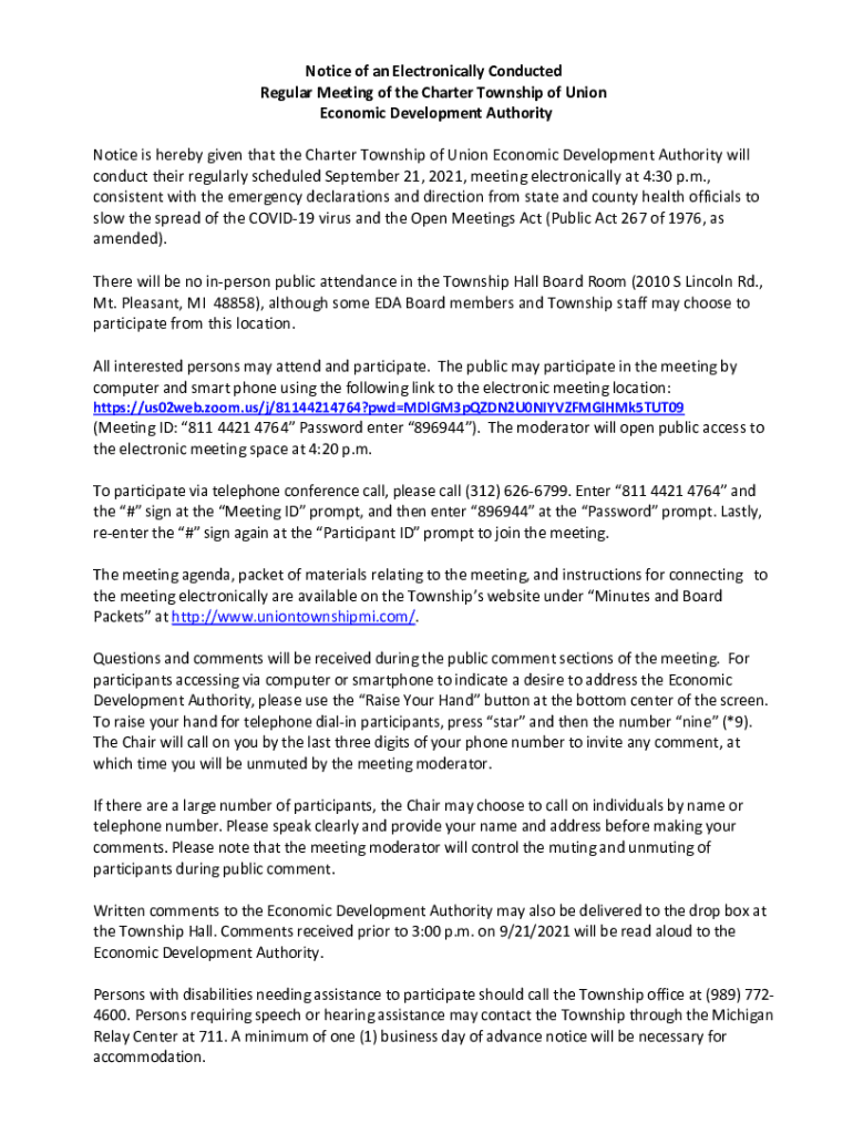 Fillable Online Union Township Map Amendment 5048 E Pickard Rd. Fax ...