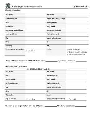 Fillable Online NYS 4-H Combined Enrollment Forms. NYS 4-H Enrollment Forms Fax Email Print ...