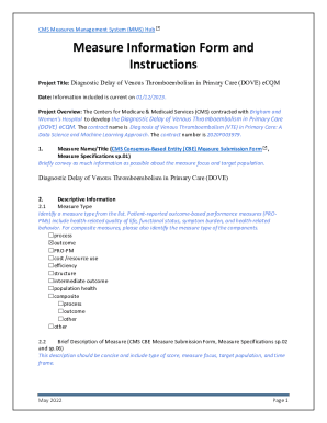 Fillable Online Dove Measure Information Form. Dove Measure Information ...