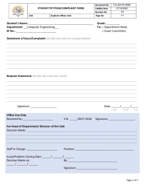 Fillable Online Student Grievance/Complaint Form Fax Email Print ...