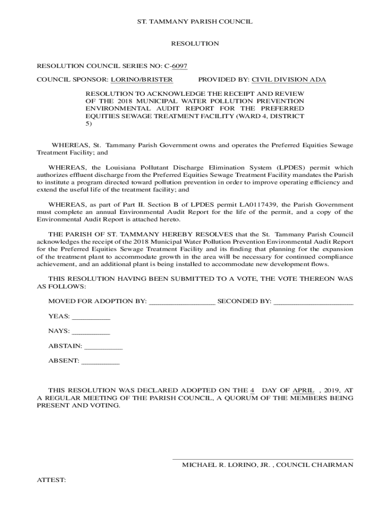 Fillable Online Put troubled water system under outside operator, St ...