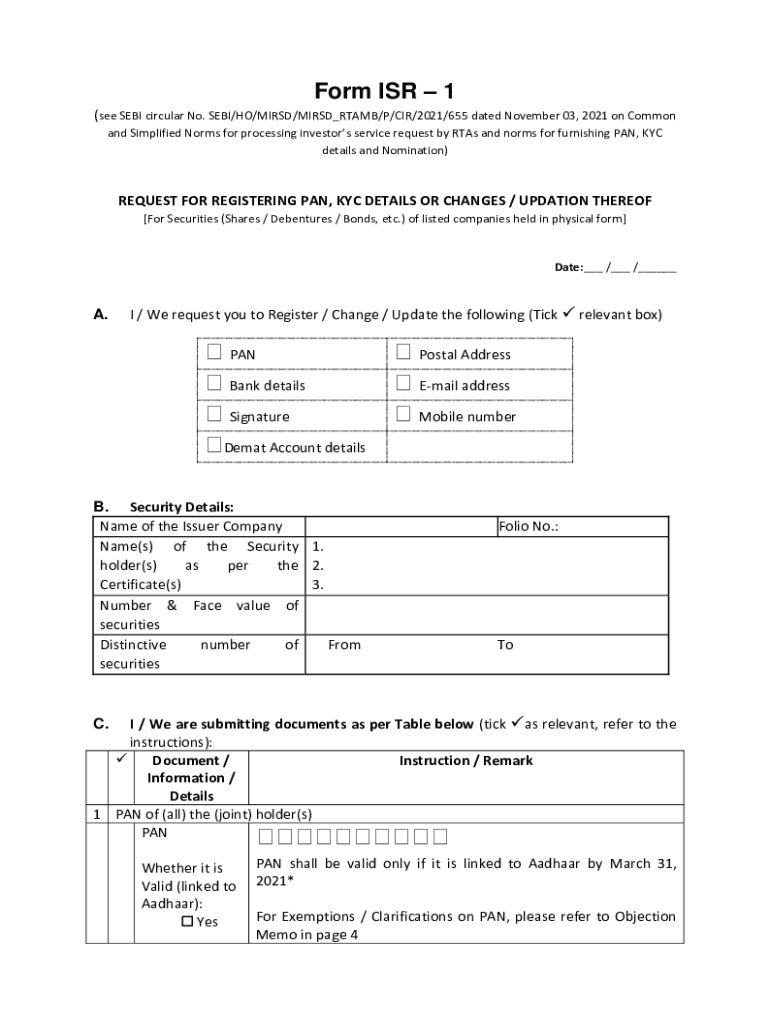 Fillable Online Form ISR1 - Berger Paints Fax Email Print - pdfFiller