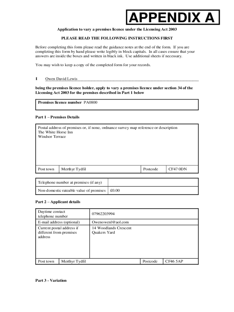 Fillable Online democracy merthyr gov appendix Fax Email Print - pdfFiller
