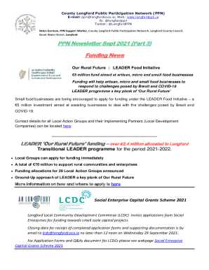 Fillable Online Our Rural Future : LEADER Food Initiative Fax Email ...