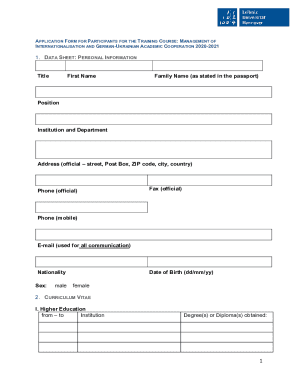Fillable Online Application Form for Participants.docx Fax Email Print ...