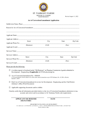 Fillable Online Act of Correction/Amendment Application Fax Email Print ...