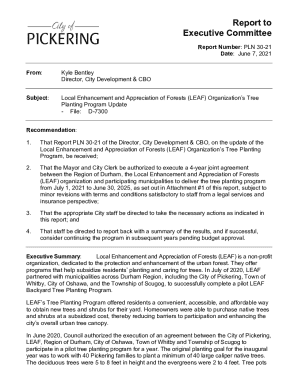 Fillable Online PLN 30-21. Report to Committee Fax Email Print - pdfFiller