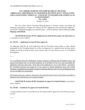 Fillable Online Ordinance Amendment to Application for Land Division ...