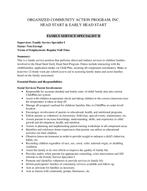 Fillable Online Head Start : Early Childhood Education : Programs and Services Fax Email Print ...