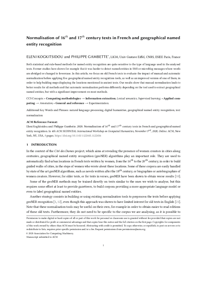 Fillable Online igm univ-mlv Normalisation of 16th and 17th century texts in French and ...