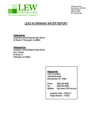 Fillable Online Lead in Drinking Water Report Fax Email Print - pdfFiller