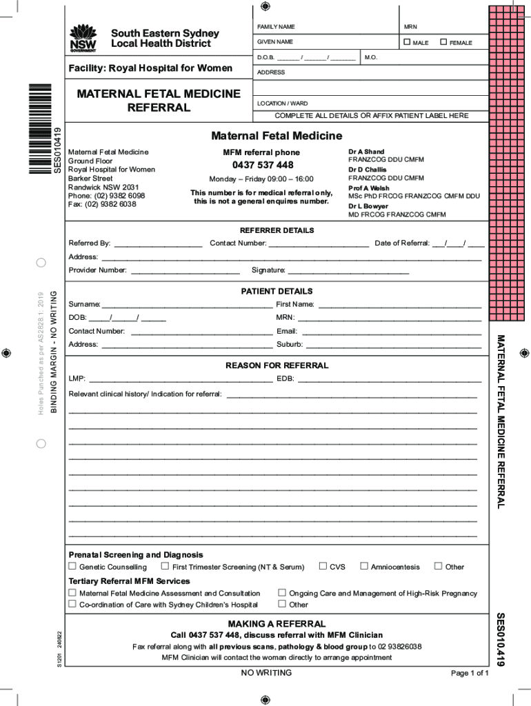 Fillable Online LLUHS Maternal-Fetal Medicine FAX Referral Form ... Fax Email Print - pdfFiller