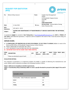 Fillable Online REQUEST FOR QUOTATION (RFQ) - sa-tenders.co.za - PDF4PRO Fax Email Print - pdfFiller