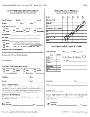 Fillable Online Annual Physical Exam To Be Completed By A Physician TO ...