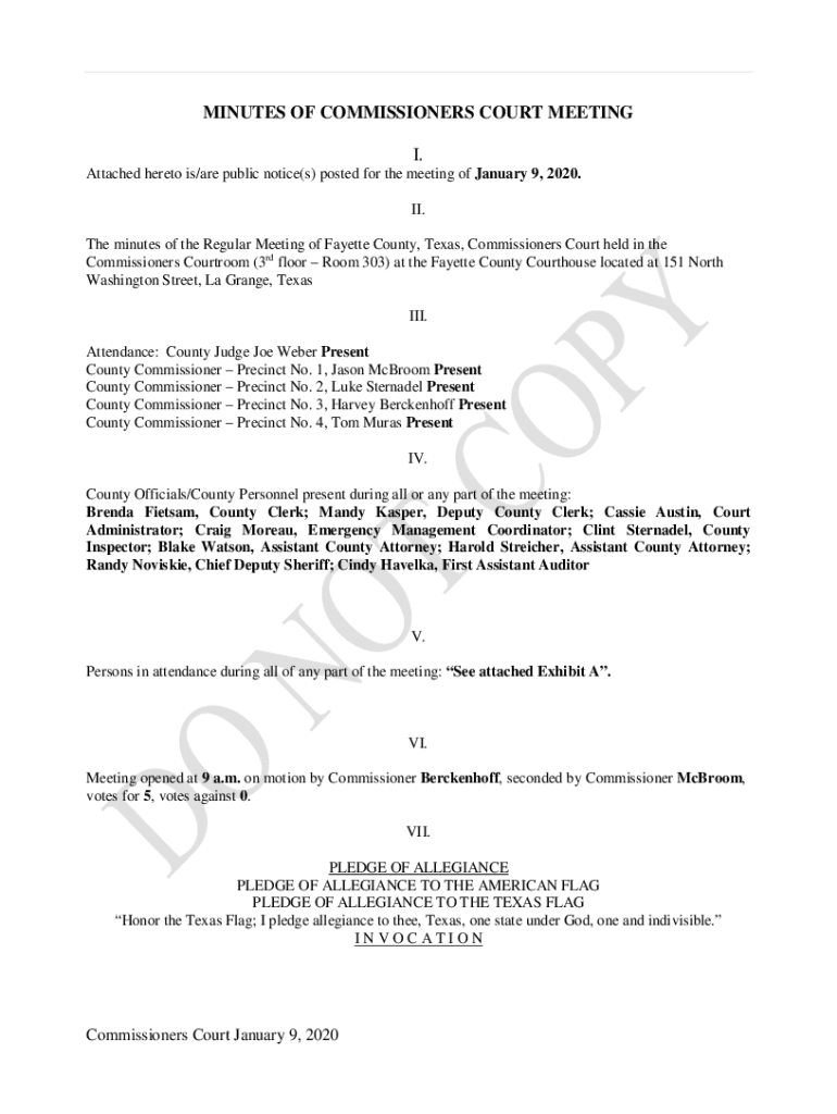 Fillable Online Brenda Fietsam, County Clerk; Mandy Kasper, Deputy ...