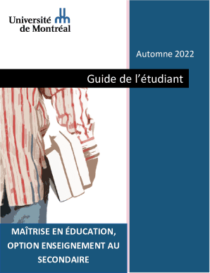 Remplissable En Ligne fse umontreal Teacher Education Specialization ADVANCE Program ... Fax ...