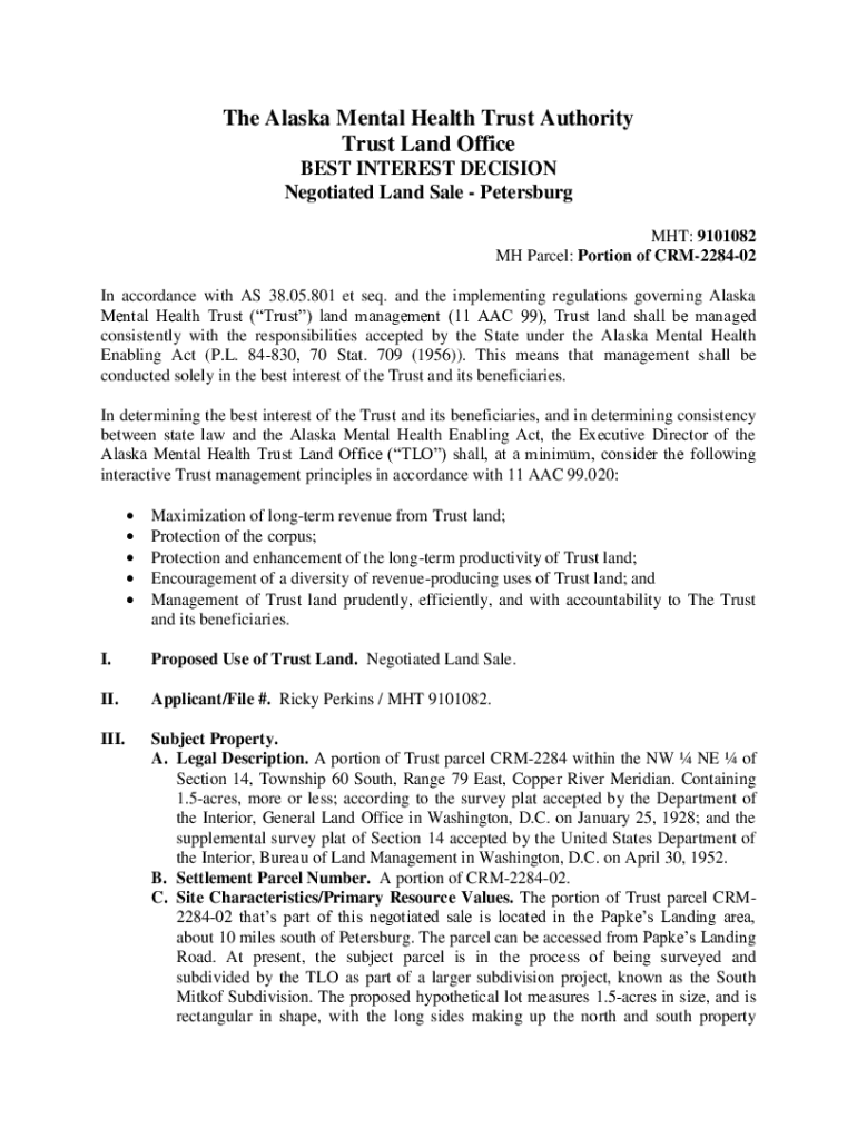 Fillable Online Best Interest Decision Affirmed for the Decision to ...