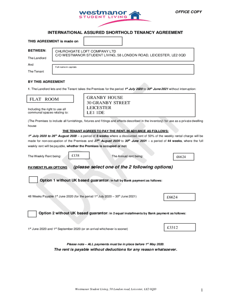 Fillable Online Assured Shorthold Tenancy Agreement (England and Wales ...