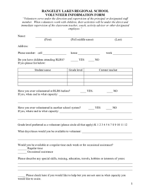 Fillable Online Volunteer-Information-Form.pdf Fax Email Print - pdfFiller