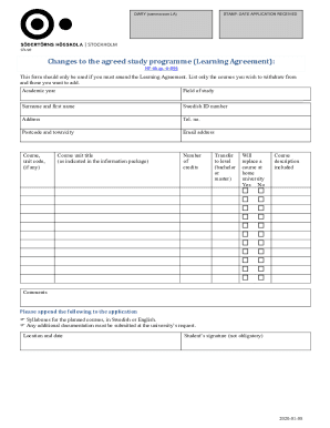 Fillable Online Erasmus+ Learning Agreement Student Mobility for ...