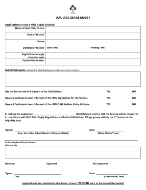 Fillable Online IRFU Age Grade Rugby Regulations for Mini and ...