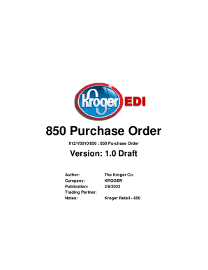 Fillable Online Kroger Retail - 850 Fax Email Print - pdfFiller