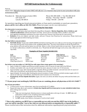 Fillable Online Colonoscopy Two Day SUTAB Instructions - Gandhi GI Fax ...