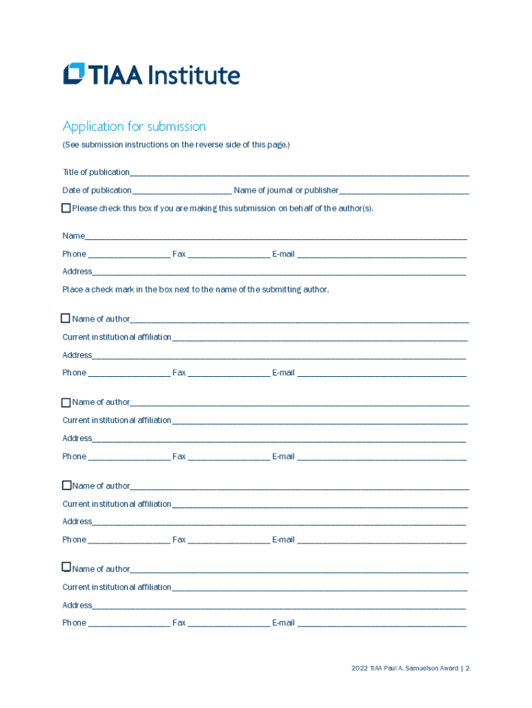 Fillable Online TIAA Institute on Twitter: "Applications are now being ...