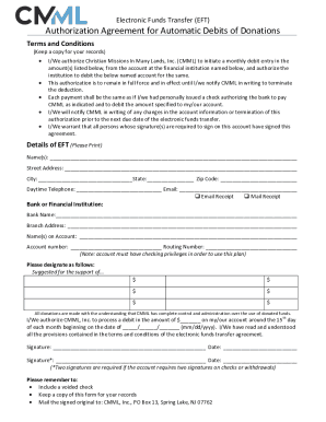 Fillable Online Authorization Agreement for Electronic Funds Transfer Keep ... Fax Email Print ...