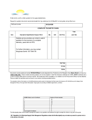 Fillable Online ugu gov How to Make a Quote for a Job: Free Quote Template and ... Fax Email ...