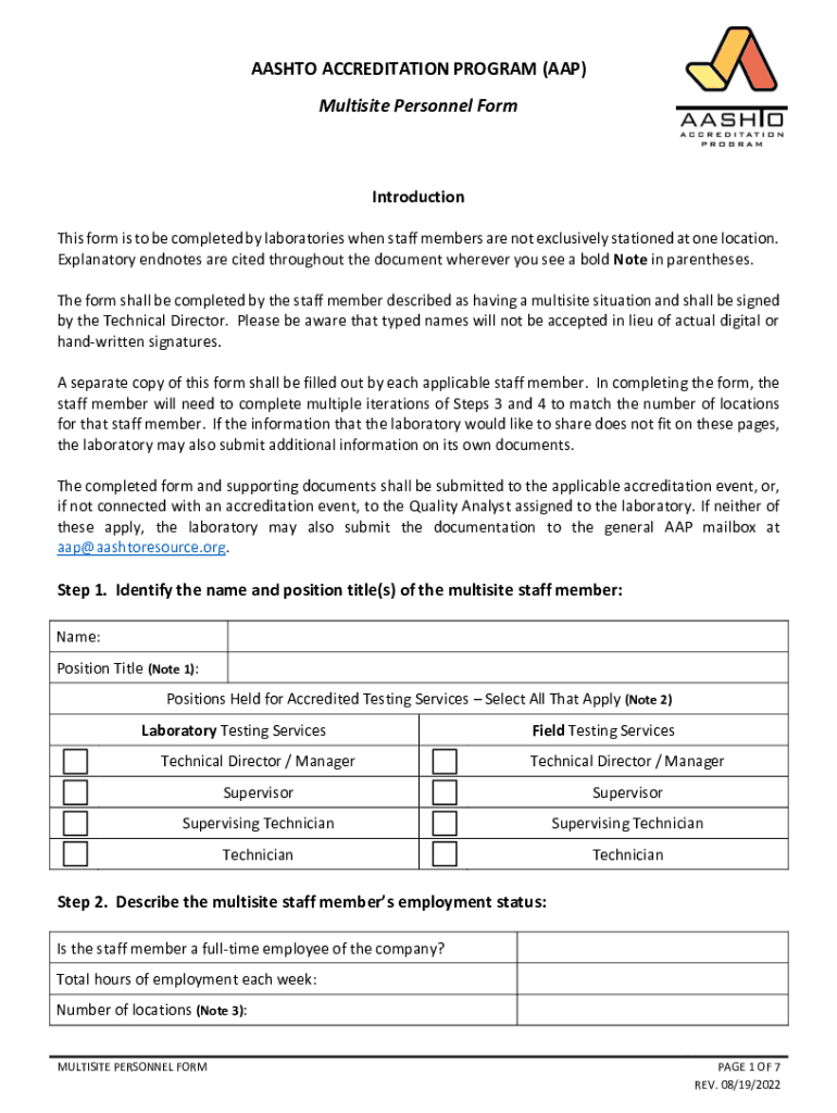 Fillable Online multisite-personnel-form.pdf - AASHTO resource Fax ...