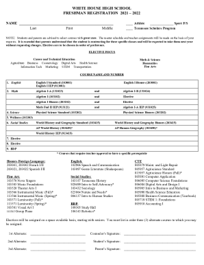 Fillable Online whh sumnerschools White House High School - Sumner ...
