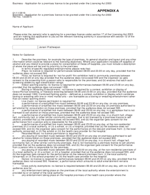Fillable Online Business - Application for a premises licence to be ...