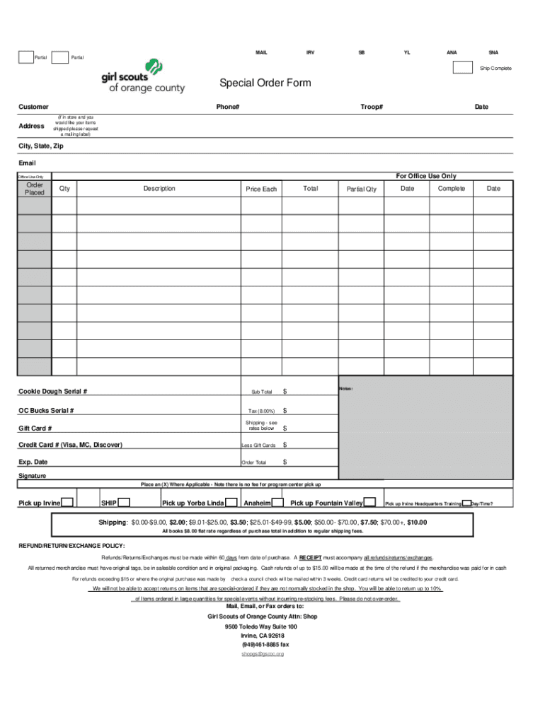 Fillable Online Pre-Order your Graduation Regalia Today. Girl Scout ...