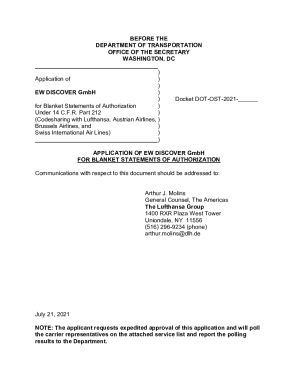 Fillable Online Issuance of Blanket Special Flight Authorizations to ...