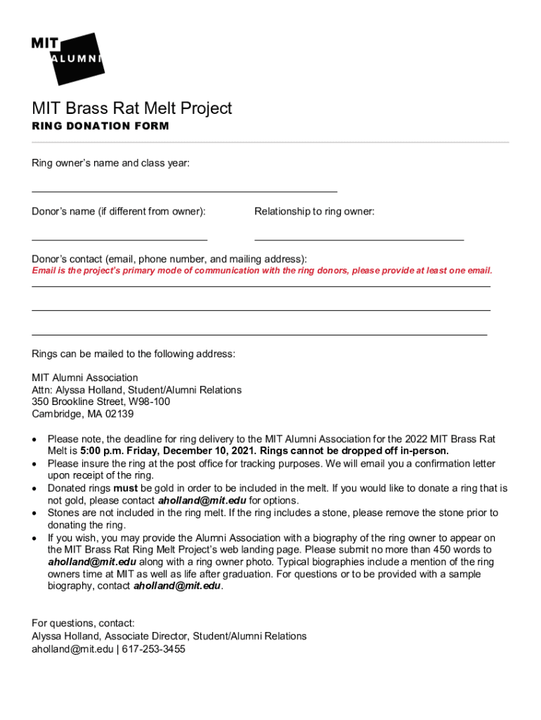 Fillable Online alum mit MIT Brass Rat Melt Project Fax Email Print ...