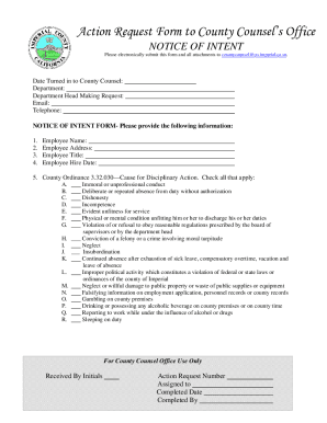 Fillable Online Action Request Form to County Counsel's Office Fax Email Print - pdfFiller
