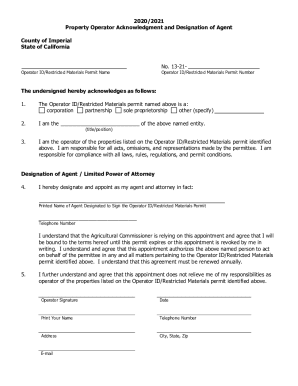 Fillable Online Operator ID Numbers and Restricted Materials Permits ...