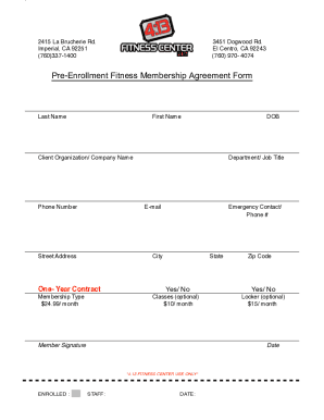 Fillable Online PRE-ENROLLMENT FORM Fax Email Print - pdfFiller