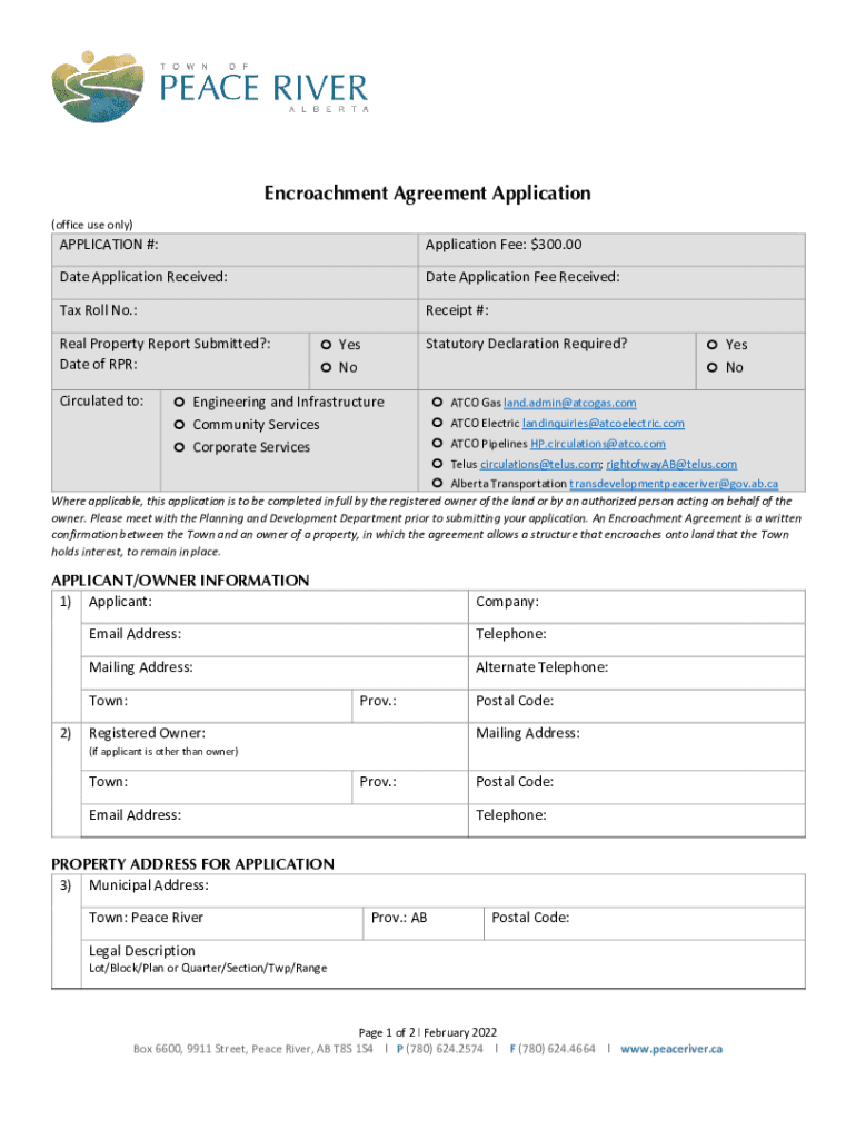 Fillable Online Encroachment Agreement Application - City of Mercer Island Fax Email Print ...