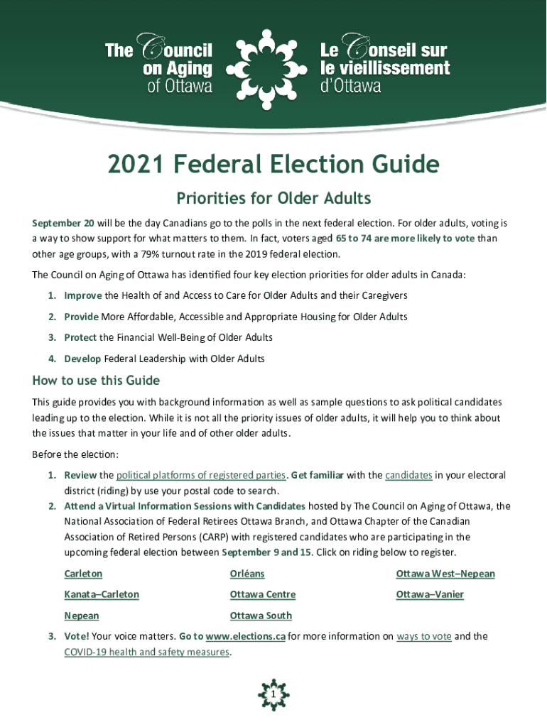 Fillable Online Elections Guide for Older Adults: How to Stay Safe ...